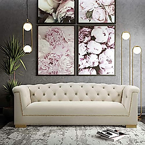 TOV Furniture Farah Cream Velvet Sofa