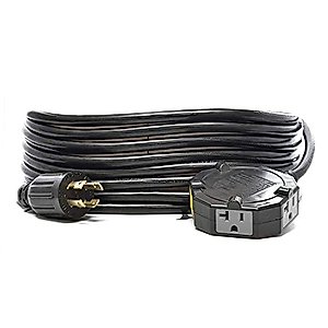 Ceptics 25-Ft 30-Amp Generator Distribution Power Cord L14-30 to 4x 5-15/20R | UL Listed | 4-prong locking plug | 30A to 20A, 125/250V