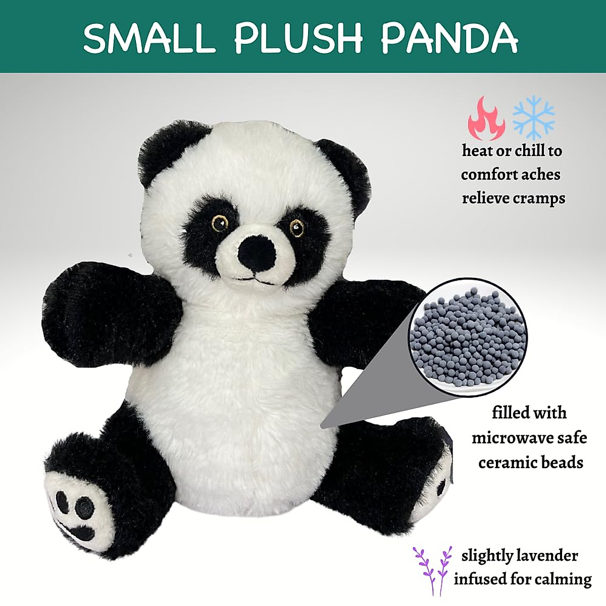 Panda Gifts, Microwavable Stuffed Animal (Jr Size), Panda Toys, Panda Blanket, Drawstring Bookbag for Kids, Heatable Plush Animals, Panda Baby Stuff, Stuffed Animal Blanket Set