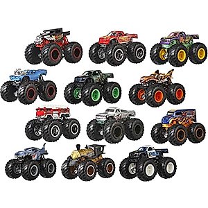 Hot Wheels Monster Trucks, Set of 12 1:64 Scale Die-Cast Toy Trucks for Kids and Collectors, Styles May Vary [Amazon Exclusive]