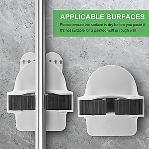 Jaeskeclip 5pcs Hanging Broom Holder, Broom Holder Wall Mount, laundry room organization, Broom and Mop Organizer Wall Hanging, for Hanging Mops, Brooms, Umbrellas, Showers, Shovels(white，black)