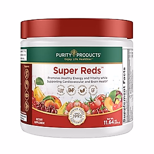 Purity Products Super Reds Powder Phytonutrient Superfood Drink Mix w/FloraGLO Lutein - Phytonutrient Blend containing Polyphenols, Antioxidants & More - 330 Grams - 30 Day Supply