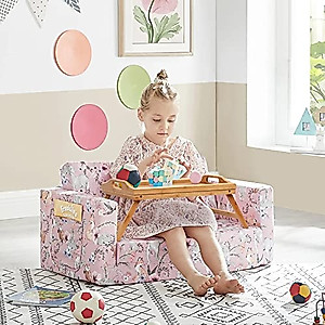 Bed Tray Table Folding Legs with Handles Breakfast Food Tray for Sofa,Bed,Eating,Drawing,Platters Serving Lap Desk Snack Tray (Yellow Small)