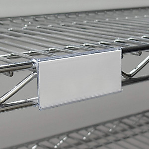 Akro-Mils 29308 Clear Protective Plastic Flat Label Holders for Wire Shelving Retail Display and Warehouses, (25-Pack)