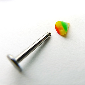 Groupcow 100pcs Stainless Steel Labret Lip Bar Ring Body Piercing Barbell Jewelry Ball