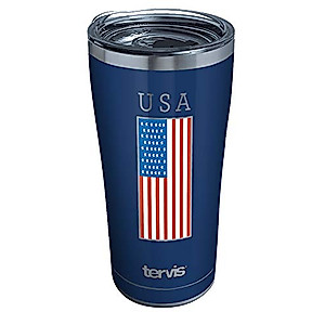Tervis USA Flag Triple Walled Insulated Tumbler Travel Cup Keeps Drinks Cold & Hot, 20oz, Stainless Steel