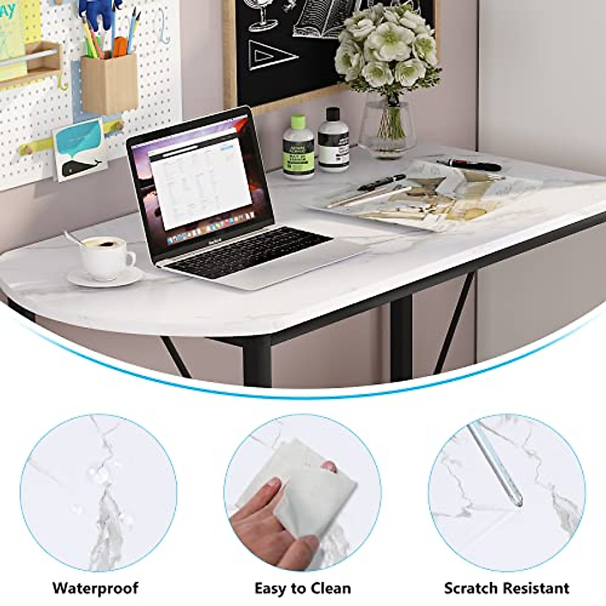 LITTLE TREE 3-Piece Bar Table and Chairs Set, Wood Metal Pub Bar Dining Table and 2 Bar Stools for Small Spaces, Kitchen, Apartment, Two Person Dining Room, White