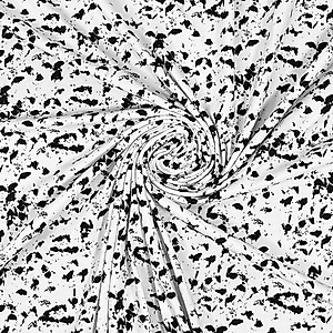 Girl Charlee Fabrics Black Paint Splatter on White Modal Cotton Spandex Knit Fabric - by The Yard