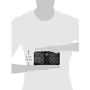 COACH(コーチ) Women PVC coated canvas Wallet, Sv/BlackSmokeBlack, One Size