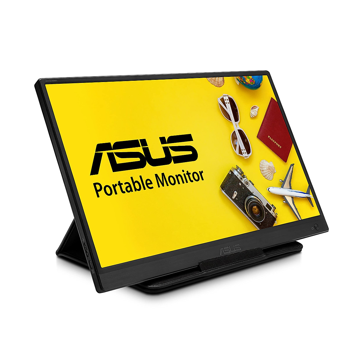 ASUS ZenScreen 15.6” Portable USB Monitor - Narrow Bezel, Micro USB, USB-powered External Monitor, Tripod Mountable, Protective Sleeve, Travel Monitor For Laptop & Macbook - MB165B, 1366 x 768 Pixels