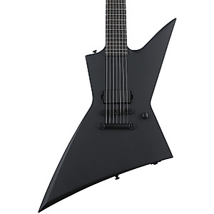 ESP LTD EX-7 Baritone Black Metal Electric Guitar - Black Satin