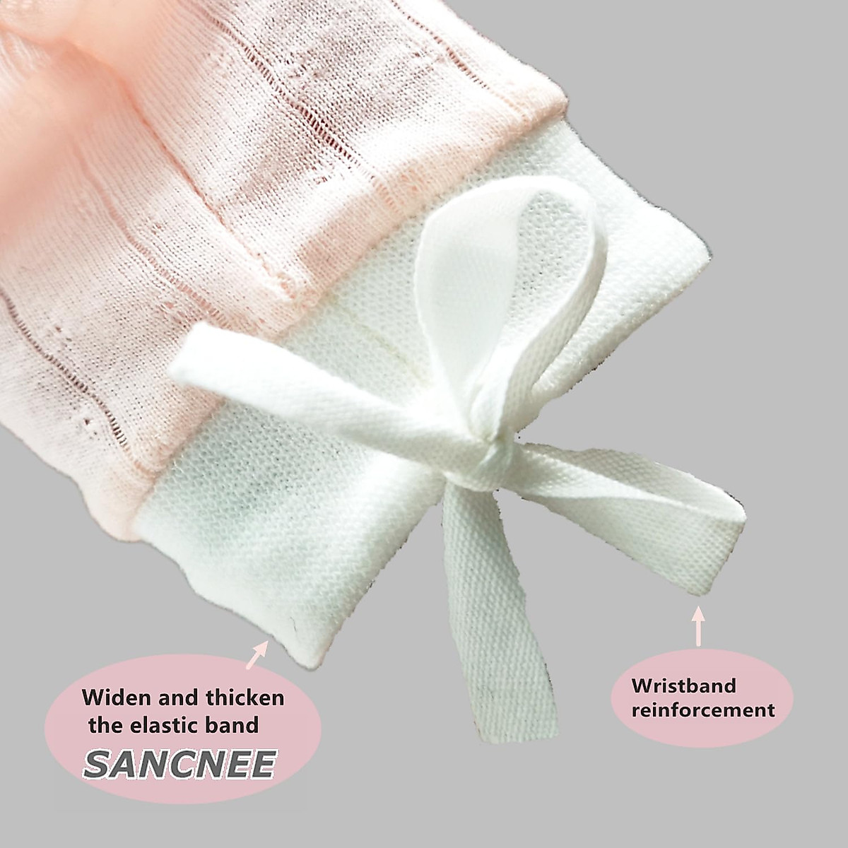 SANCNEE Baby Mittens with String 0-6 Months, Infant No Scratch Gloves Girl Newborn,4 Pairs…