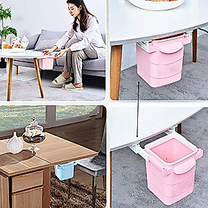 lucare Hidden Retractable Adhesive Trash Can for Office Desk Home Dustbin Garbage Waste Bin Decoration Grey Normal