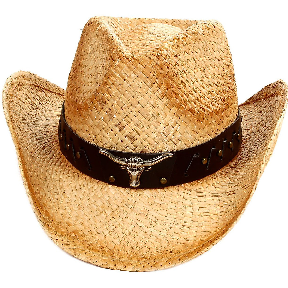 Simplicity Cowboy Hat for Women Western Straw Cowboy Cowgirl Hats for Women Western Cowboy Hats for Men Button Band Beige
