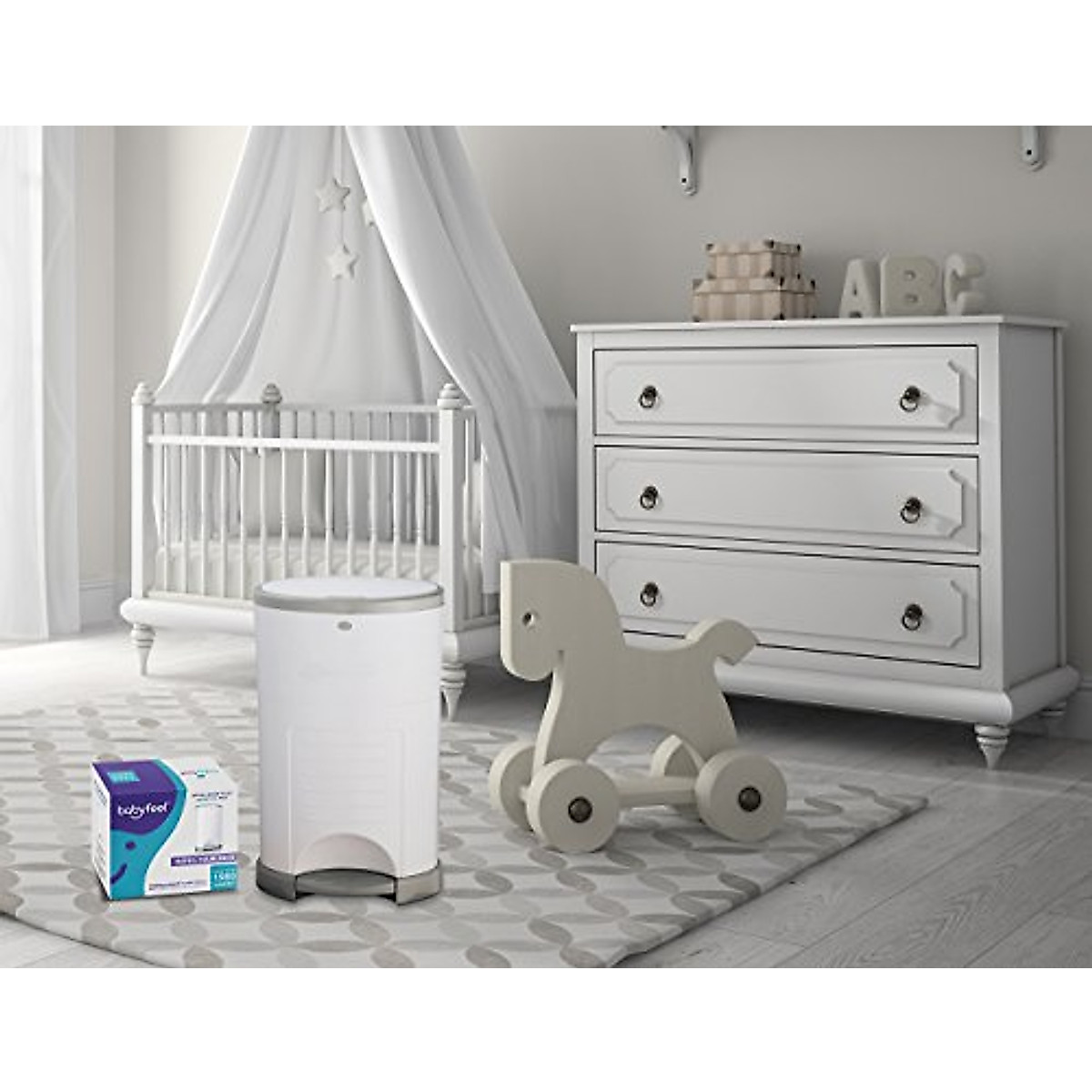 Babyfeel Refills Compatible with DEKOR CLASSIC Diaper Pails | 4 Pack | Exclusive 30% Extra Thickness | Diaper Pail Refills with Powerful Odor Elimination | Powder Scent | Holds up to 1980 Diapers