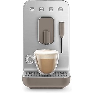 Smeg Fully Automatic Coffee Machine with Steam Taupe, 47 ounces