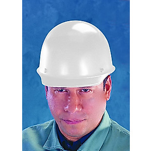 MSA 482002 Skullgard Cap Style Safety Hard Hat with Fas-Trac III Ratchet Suspension, Welders Lugs Attached | Non-slotted Hat, Phenolic Resin, Radiant Heat Loads up to 350F - Standard Size in Tan