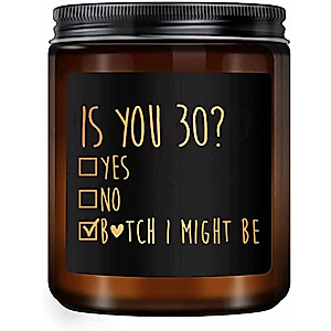 30th Birthday Gifts for Women - Turning 30 Year Old Happy Birthday Candle Bday Gift Ideas for Wife, Mom, Daughter, Sister, Aunt, Best Friends, Coworkers - Hendson Scented Candles