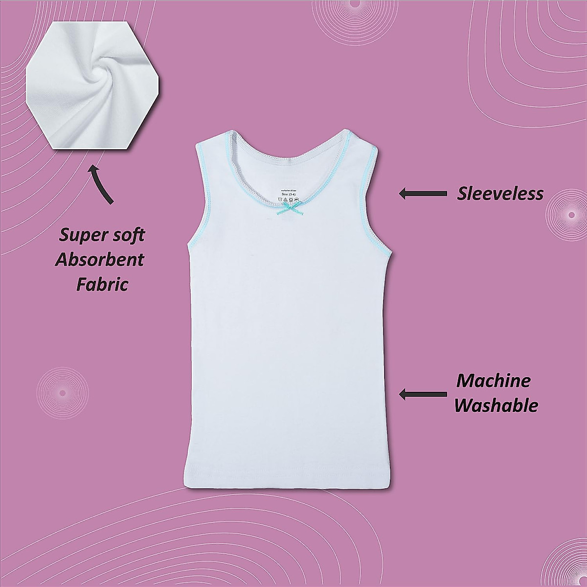 Buyless Fashion Girls Tank Tops - Sleeveless Cami Tanks Cotton Undershirts for Dance Gymnastics, Kids & Toddler Size (4 Pack) - TW14-GW-6-7 White