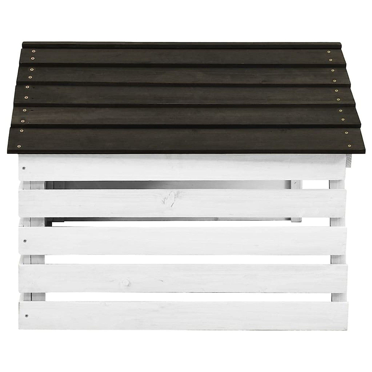 vidaXL Solid Firwood Robotic Lawn Mower Garage, Protective Outdoor Shed for Lawn Mower and Charging Station, Durable rain and UV Resistant Cover, 30.7"x29.1"x21.3", Black and White