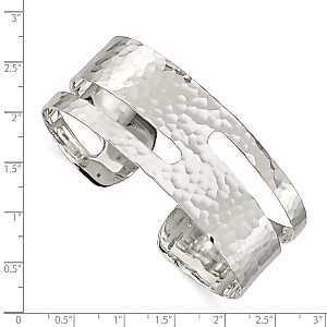 IceCarats 925 Sterling Silver Hammered Cuff Bangle Bracelet