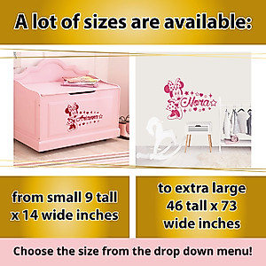 Name Wall Decal Minnie Vinyl Decals Sticker Custom Decals Personalized Baby Girl Name Decor Bedroom Nursery Baby Room Decor ZX58