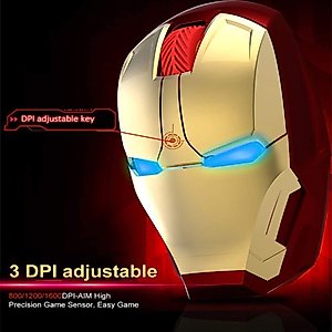 WFB Ergonomic Wireless Computer Mouse for Kids, 2.4 G Portable Noiseless Mouse Optical Mice with USB Receiver for Notebook PC Laptop Computer Mac Book (Gold)