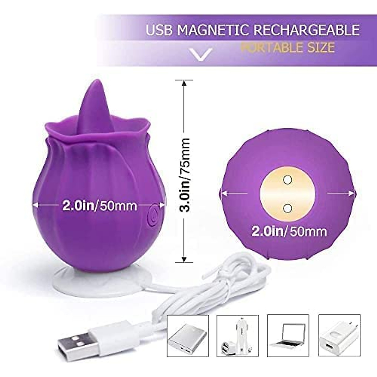 2024 New Roses Shape Sucker for Women Toy Sex Tongues Quiet 10 Speed Adult Toys Waterproof Automatic Electric Adult Toys Machine Pleasure Gifts Red US (purple1)