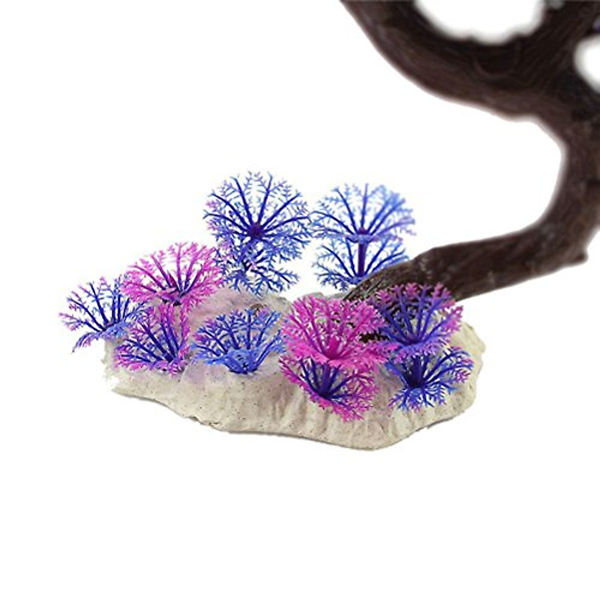 Aquarium Plant Plastic Fish Tank Plant Decorative Artificial Underwater Grass, Blue Purple