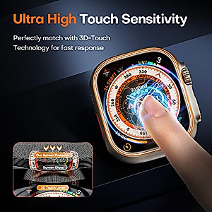 TOCOL 4 Pack for Apple Watch Ultra 2/1 Screen Protector 49mm, [10X Military-Grade Shockproof], Tempered Glass Screen Protector for iWatch Ultra 49mm, Anti-Scratch, High Definition, Ultra Thin, Clear