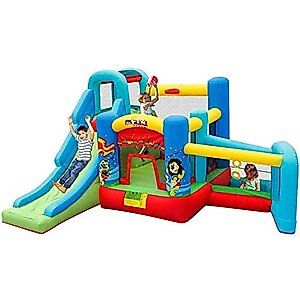 Inflatable Castle and Slide,S Children S Slides Outdoor Small Football Fields Children S Trampolines Square Playgrounds Children S Playpens Colors 450 360 245Cm