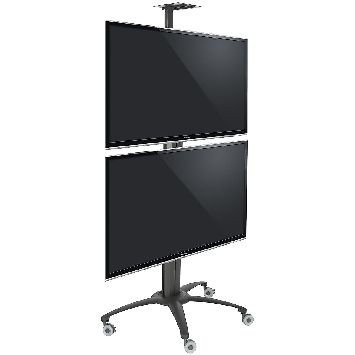 Displays2go LPGP36WB2 Dual TV Stand, Single Sided, for 30-60 Inch Flat Screen Monitors, Camera Tray