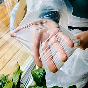 OIYEEFO Clear Plastic Sheeting Drop Cloths for Painting, 5 Pcs 9x12ft Plastic Tarp Waterproof Dustproof Almost Tear Resistance Multi-Purpose Furniture Cover Floor Wall Protection Film