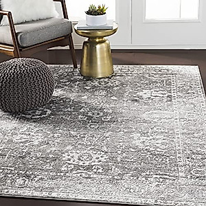 Mark&Day Area Rugs, 5x7 Kedrick Transitional Charcoal Area Rug, Gray/White/Black Carpet for Living Room, Bedroom or Kitchen (5'3" x 7'3")