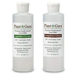 Vegetable Glycerin and Propylene Glycol 8 oz. Each Food Grade USP Kosher 99.9% Pure