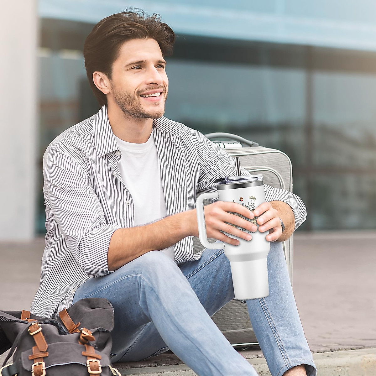 HYMONA Book Lover Gifts for Women - 40 Oz Book Lovers Coffee Tumbler with Handle - Book Cups, Birthday Gifts for Book Lovers Women/Readers Gifts, Librarian/Bookish/Book Club/Bookworm/Reading Gift