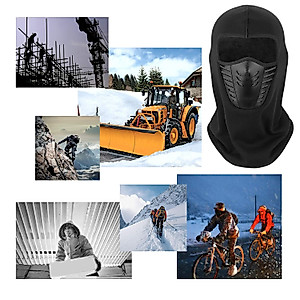 TAGVO Balaclava Ski Mask, Winter Fleece Headwear Riding Hood for Men Women