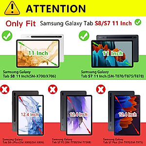 Case for Samsung Galaxy Tab S8 2022/Tab S7 2020 11 Inch (Model SM-X700/X706/T870/T875/T878), Smart Stand Back Cover Auto Wake/Sleep for Galaxy Tab S8 / S7，Inspirational Quotes Black Girl Queen