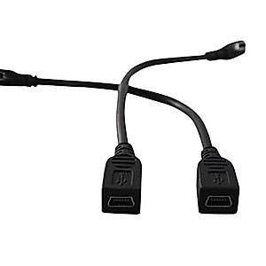 YCS basics 6 Inch USB 2.0 Mini B Female to Left and Right Angle Mini B Male Extension Cables