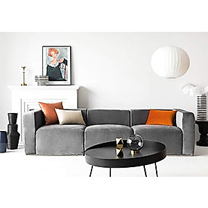 Mixhug Set of 2 Cozy Velvet Square Decorative Throw Pillow Covers for Couch and Bed, Pale Coral, 18 x 18 Inches