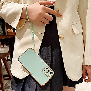 KuDiNi for Oneplus 8T Case, Oneplus 8T 5g Phone Case for Women Girls Electroplating Luxury Bling Aesthetic Trendy Pretty, Full Camera Soft TPU Protection Shockproof Cover for Oneplus 8T (Mint Green)