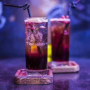 ALINK 300 PCS Flexible Plastic Drinking Straws, Black + Colored Disposable Bendy Party Fancy Straws