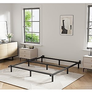 Bedsnus Queen Size Bed Frame, 9 Inch Metal Basics Bed Frame,High Profile Base for Box Spring, 9-Leg Support, Noise-Free, Easy Assembly, Black