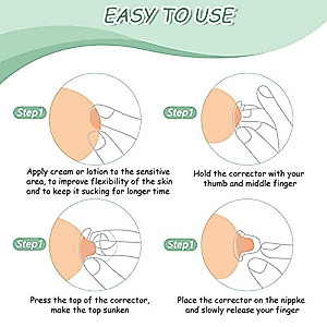 3 Pairs Silicone Nipple Suckers with Travel Case Nipple Pullers Nipple Everters for Inverted, Flat and Small Nipples Breastfeeding