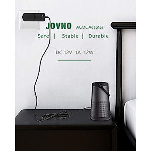 JOVNO 12V 1A Power Supply, 100-240V AC to DC 12volt 1amp 12W Adapter 700mA 500mA 400mA Power Cord with 5.5x2.5mm Tip for LED Light Strips, Security Camera System, CCTV, Routers, Speakers