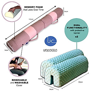 UC Bed Barrier (2 x 1NEW) Children's Bed Safety Barrier + Protector Children's Bed | Barrier Folding Travel Bed | Anti-Fall Bed | Foam Barrier for Children's Bed 90, 150, 180, 200 | Wall Protector