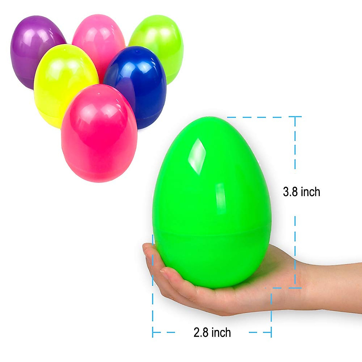 UNGLINGA Wind Up Chicks Easter Eggs Basket Stuffers Decorations for Toddler Boys Girls Kids Gift Prefilled Chicken Surprise Egg Toy Party Supplies Pack of 6