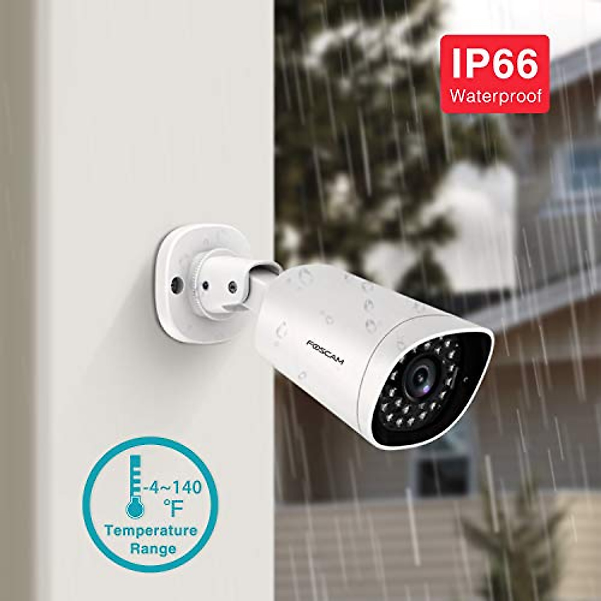 Foscam PoE Ultra HD 2K 4MP IP Camera, Outdoor/Indoor Security Video Surveillance Camera,AI Human/Motion Detection & Alert Notification,66ft Night Vision with 30 IR-LEDs,2-Way Audio & IP66 Waterproof