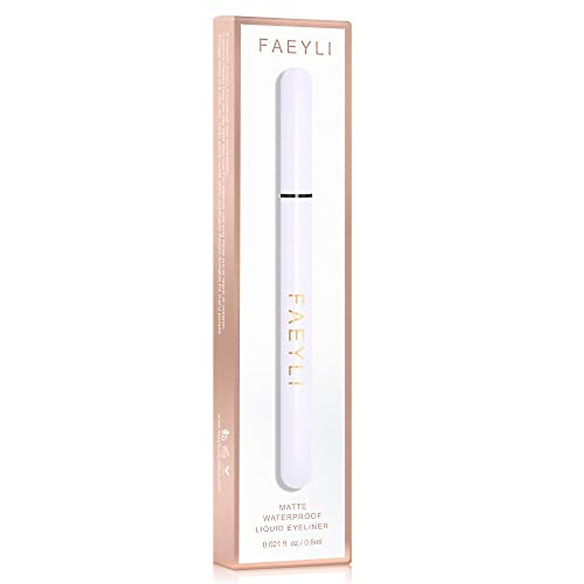 FAEYLI MAKEUP Ultra-Fine Felt-Tip or Microtip Liquid Eyeliner Pen White Waterproof Quick Drying Formula,021 Fl. Oz
