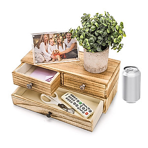 Yesland 2 Packs Floating Nightstand with Drawer - Rustic Wood Floating Wall Mounted Drawers Floating Shelf with Drawer for Living Room, Bedroom, Storage, Display - Yellowish Brown